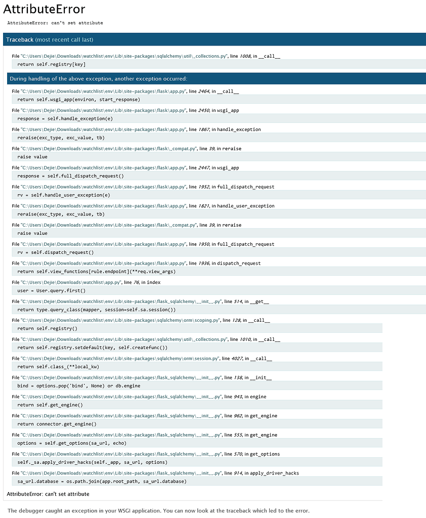 第5章 运行flask run报错 AttributeError: Can't set attribute - Flask 入门教程 - 代码厨房